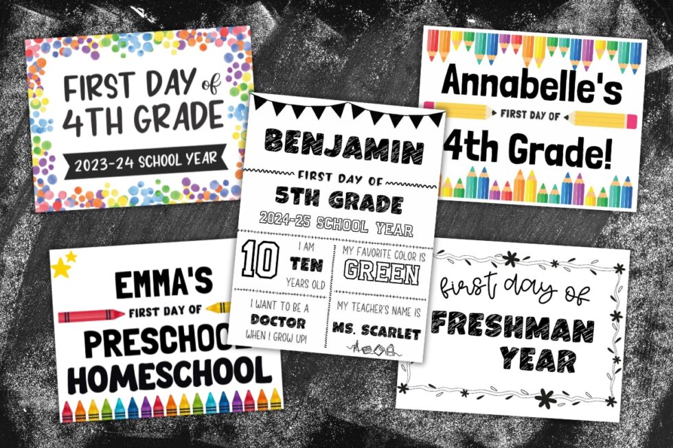 Free Printable First Day Of School Signs (Editable!)