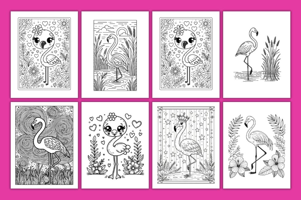 Free Flamingo Coloring Pages For Kids