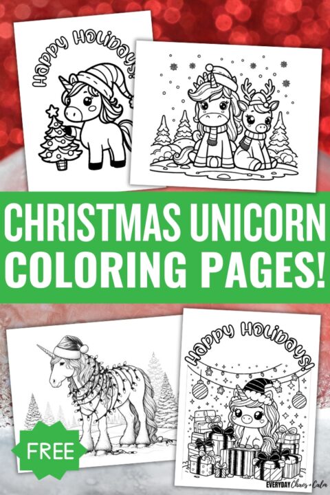 Free Christmas Unicorn Coloring Pages For Kids