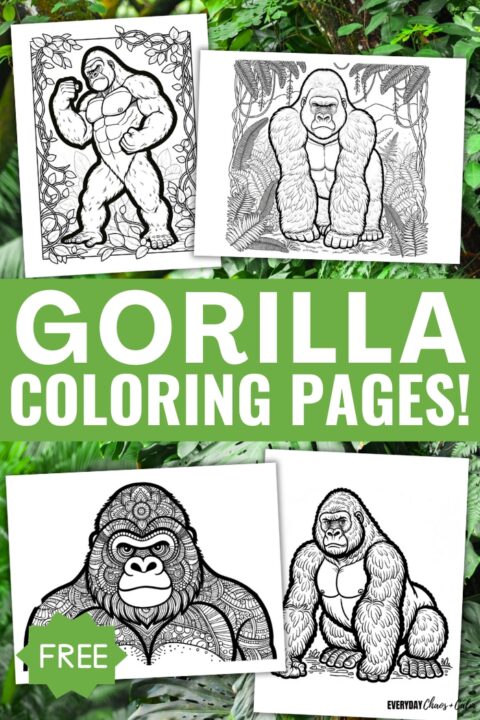 Free Printable Gorilla Coloring Pages
