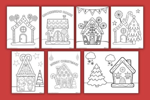 7 Free Gingerbread House Coloring Pages (Printable PDF)