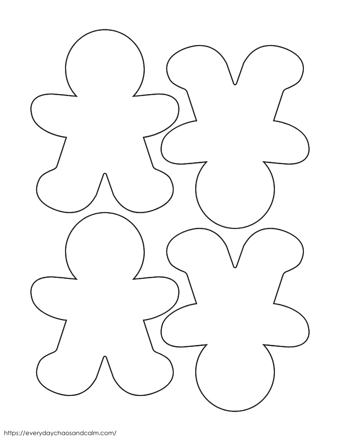 Free Gingerbread Man Template Printable PDF 