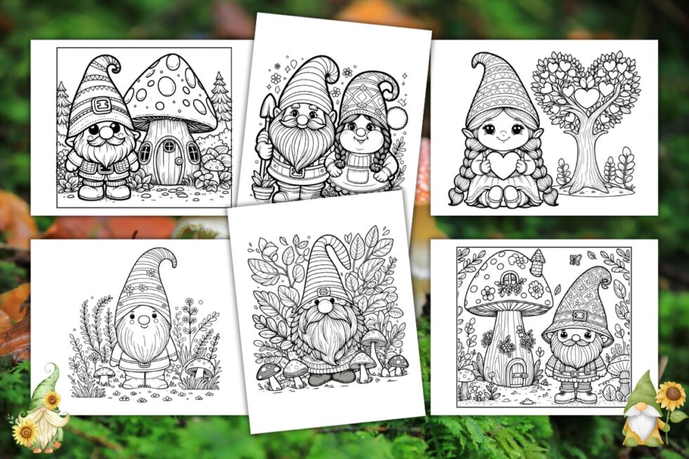Free Gnome Coloring Pages For Kids