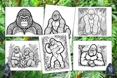 Free Printable Gorilla Coloring Pages