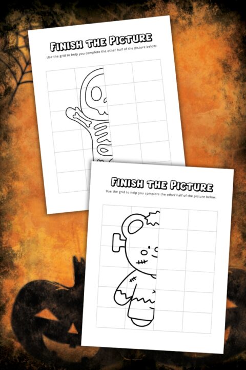 Printable Halloween Finish The Picture Worksheets