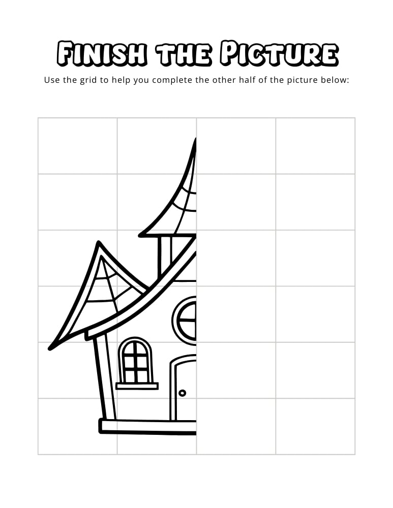 Printable Halloween Finish The Picture Worksheets
