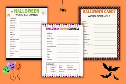 Free Halloween Word Scramble Printable