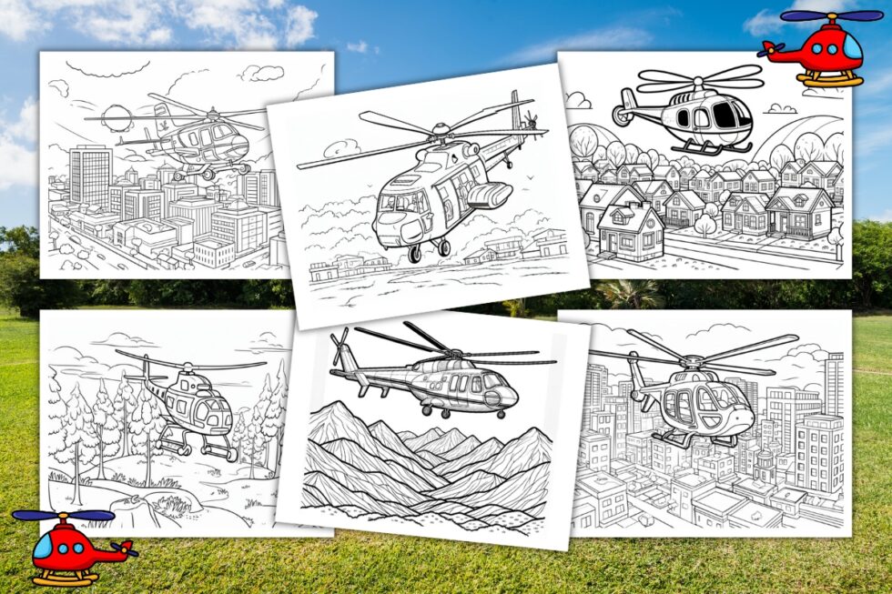 Free Printable Helicopter Coloring Pages
