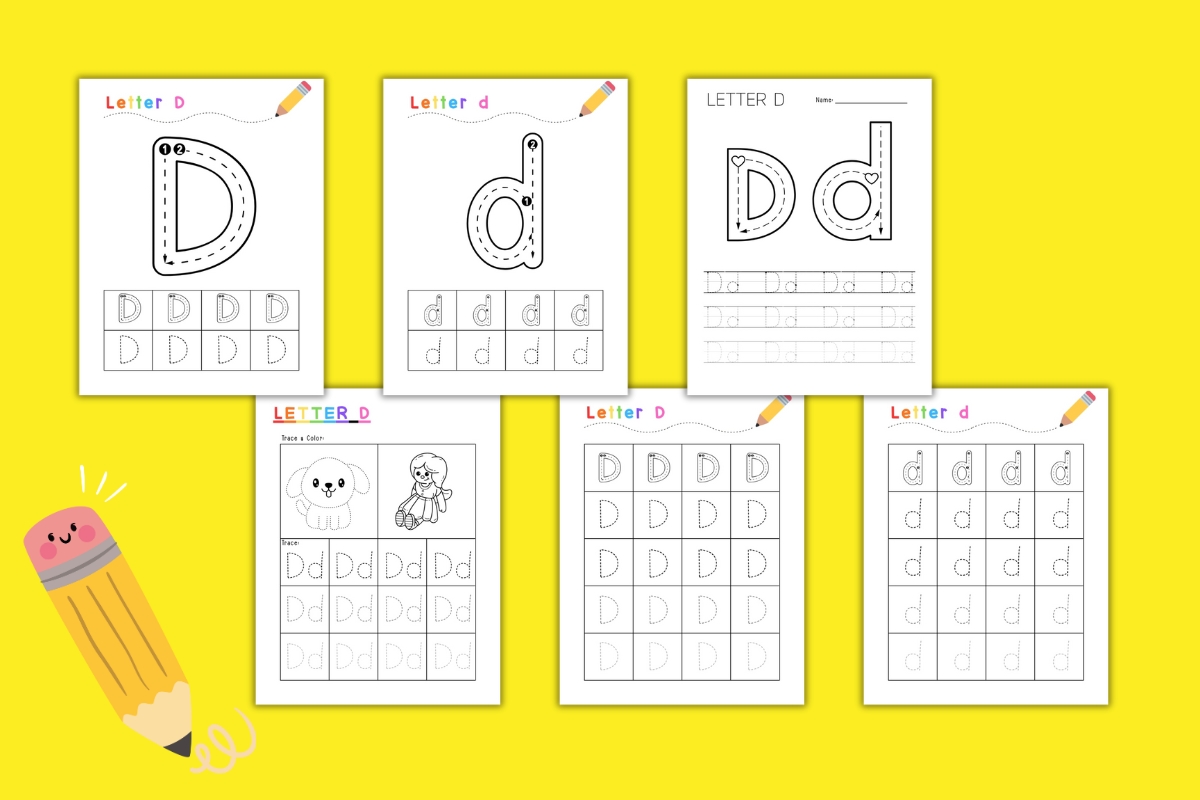 Free Printable Letter D Tracing Worksheets