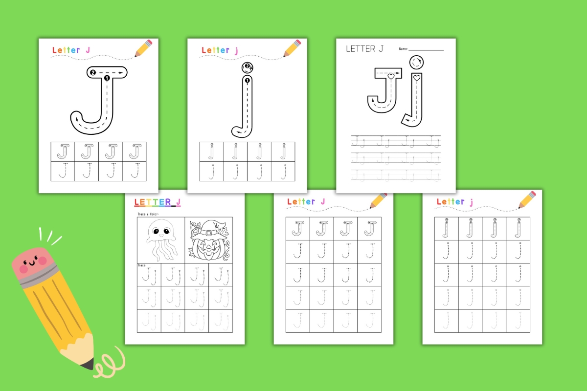 Free Printable Letter J Tracing Worksheets