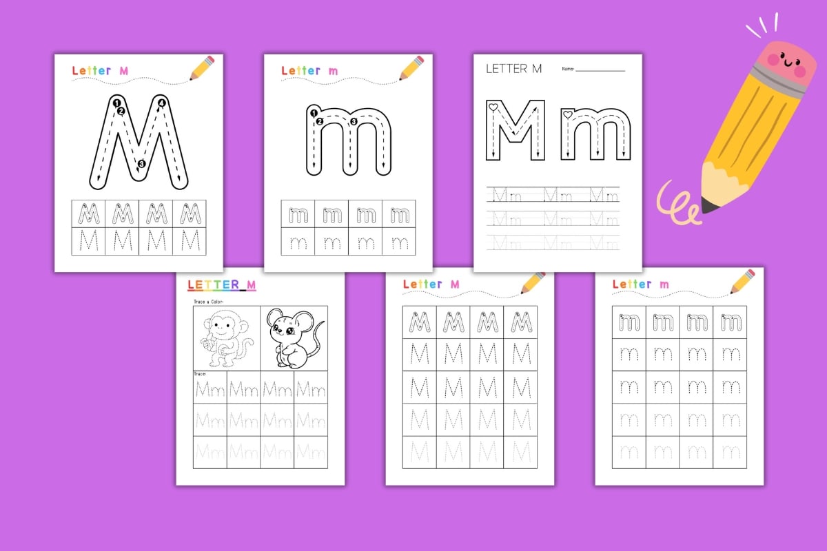 Free Printable Letter M Tracing Worksheets