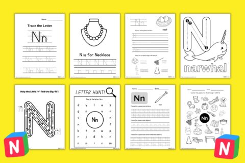 Free Printable Letter N Worksheets