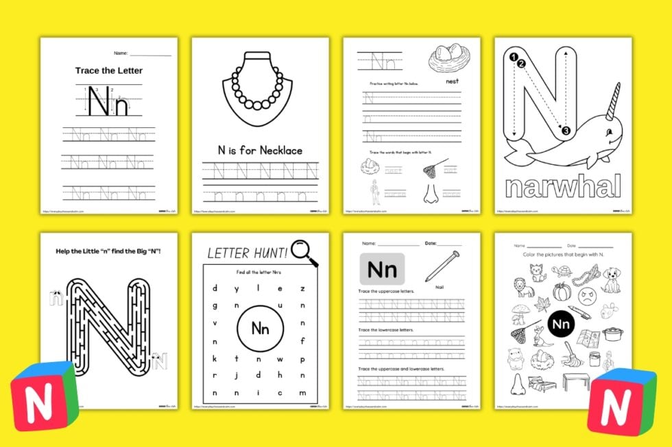 Free Printable Letter N Worksheets
