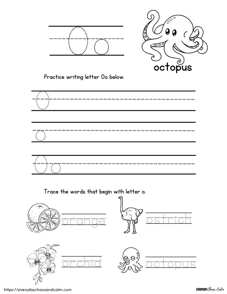 Letter O Printables