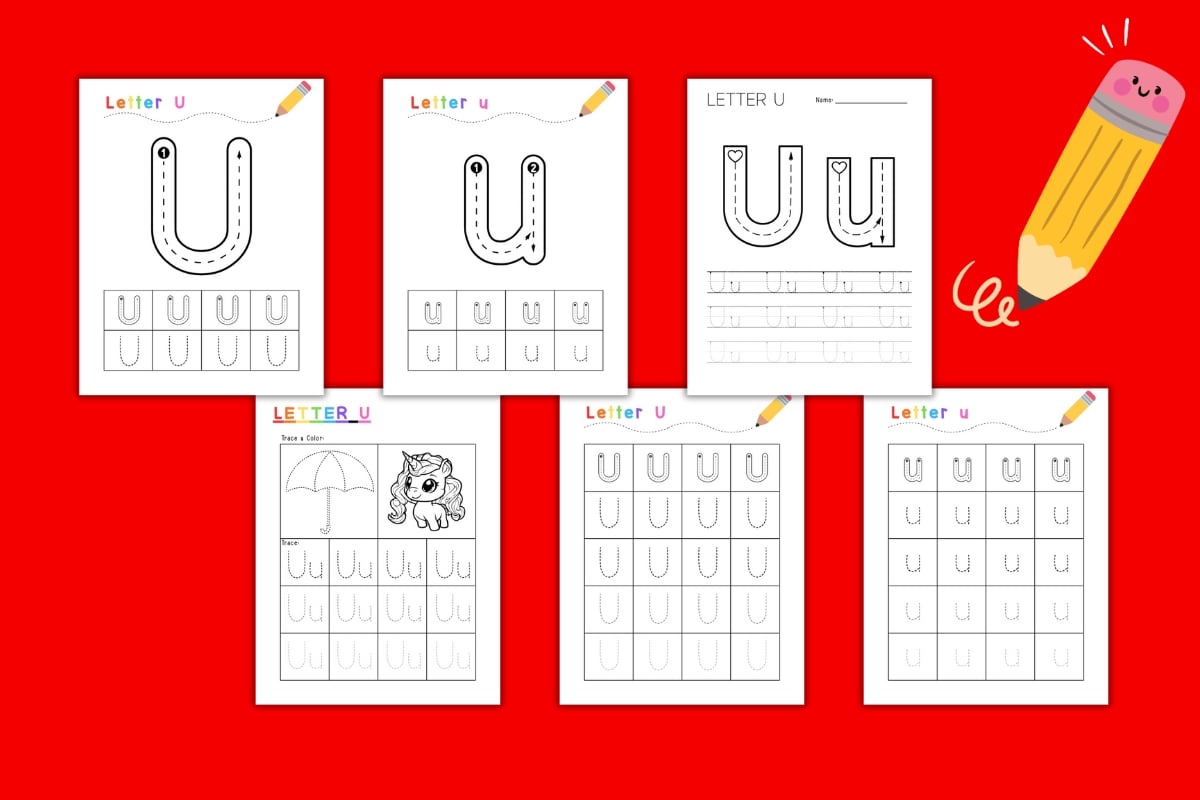 Free Printable Letter U Tracing Worksheets
