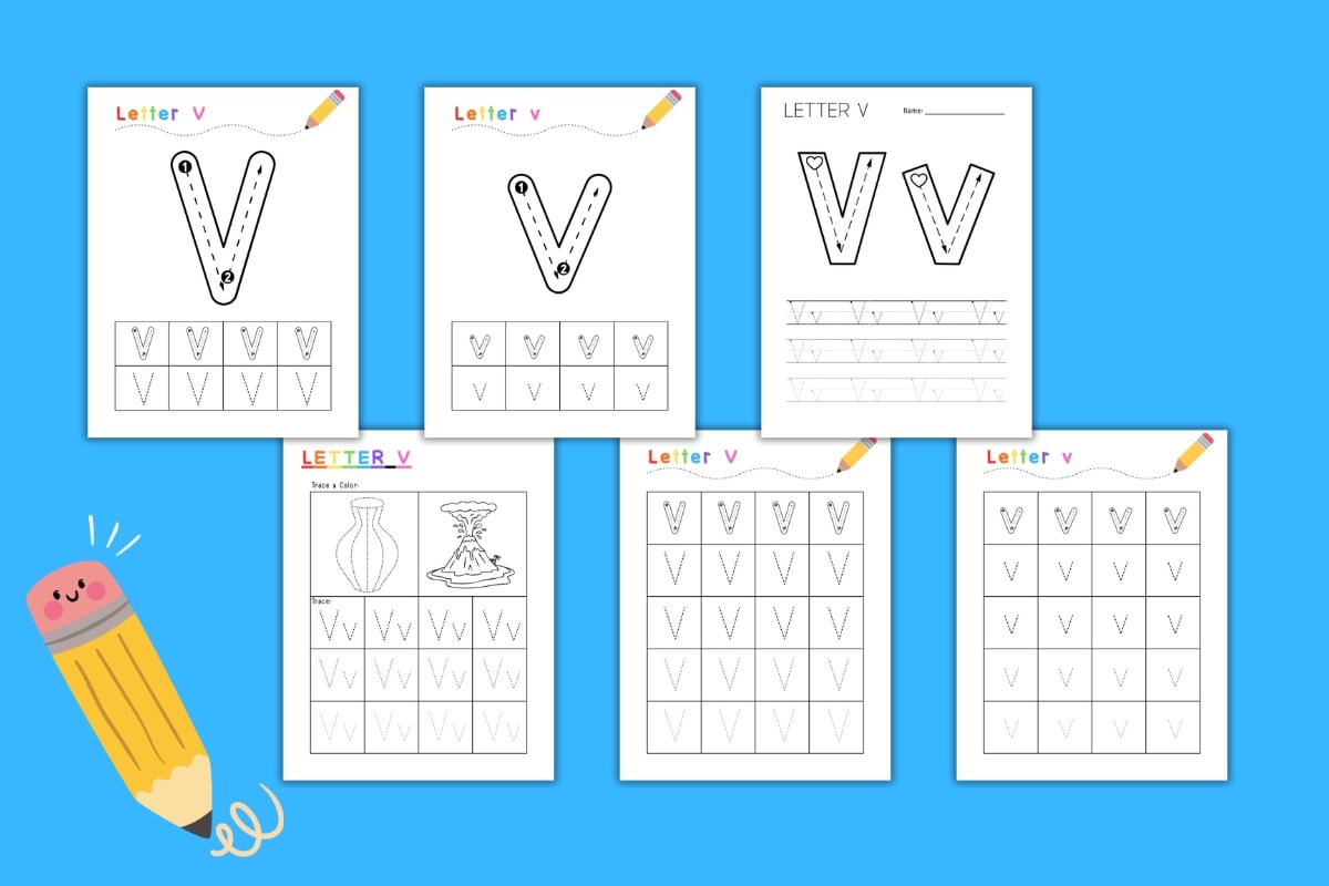 Free Printable Letter V Tracing Worksheets