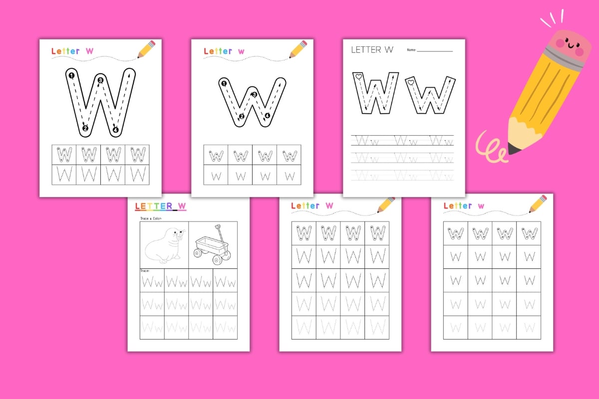 Free Printable Letter W Tracing Worksheets