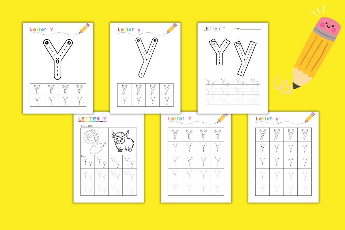 Free Printable Letter Y Tracing Worksheets