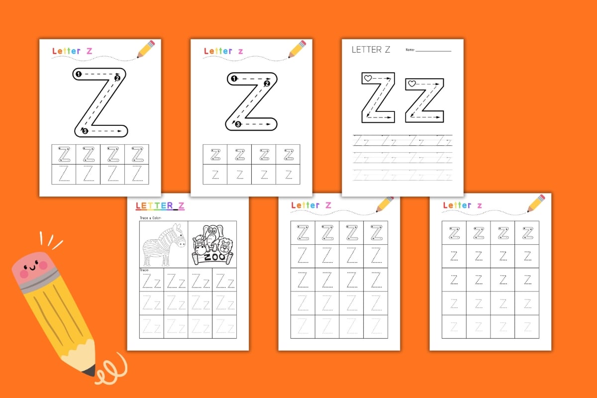 Free Printable Letter Z Tracing Worksheets