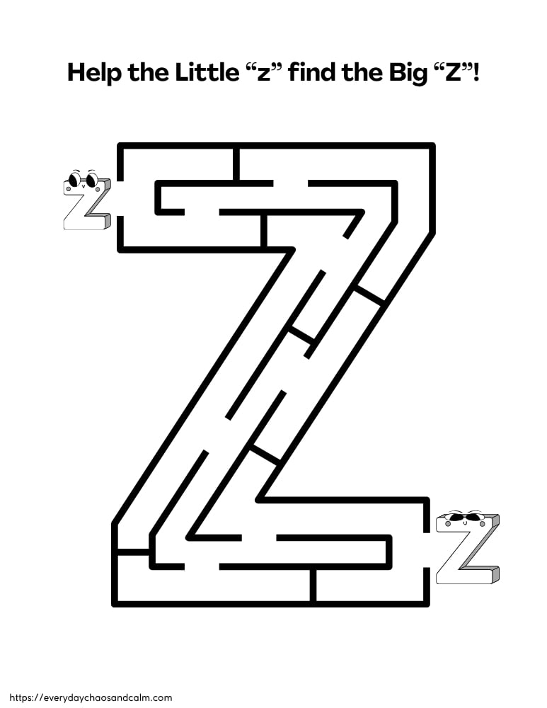 Free Printable Letter Z Worksheets
