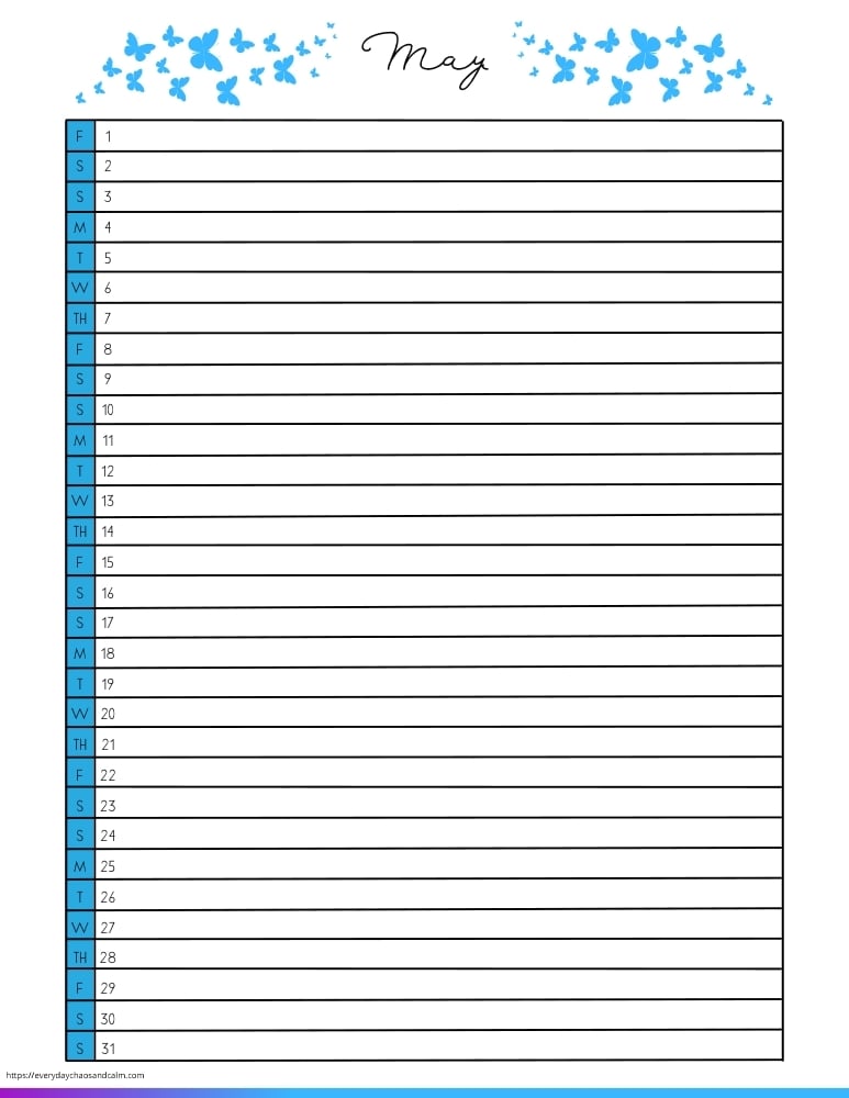 Printable May 2026 Calendars