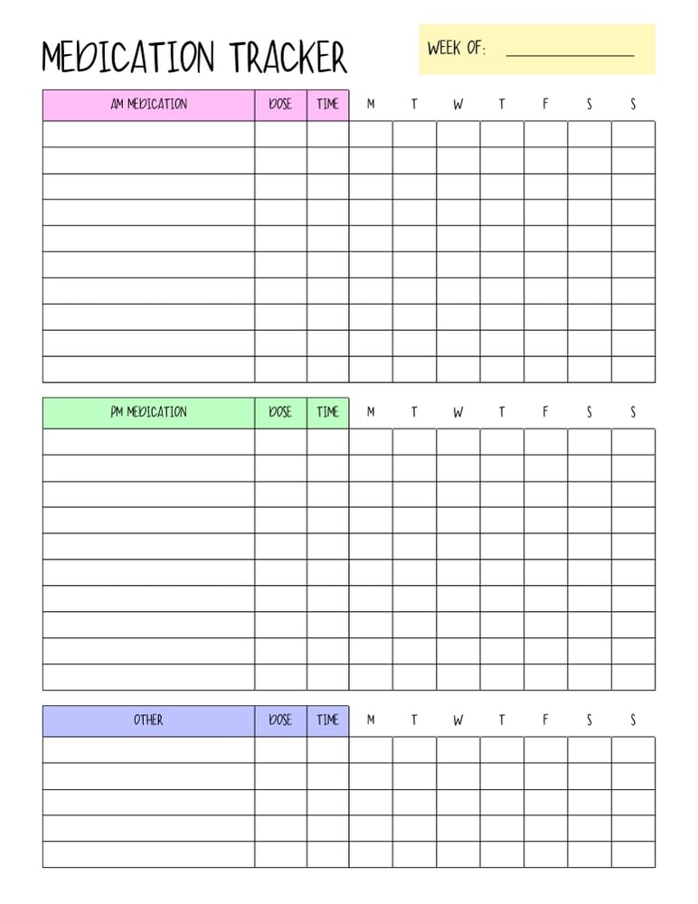 Printable Medication Trackers & Logs (Free PDF!)