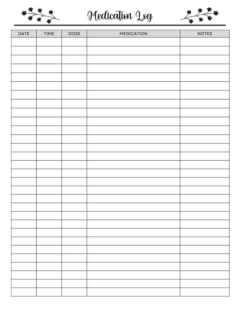 Printable Medication Trackers & Logs (Free PDF!)