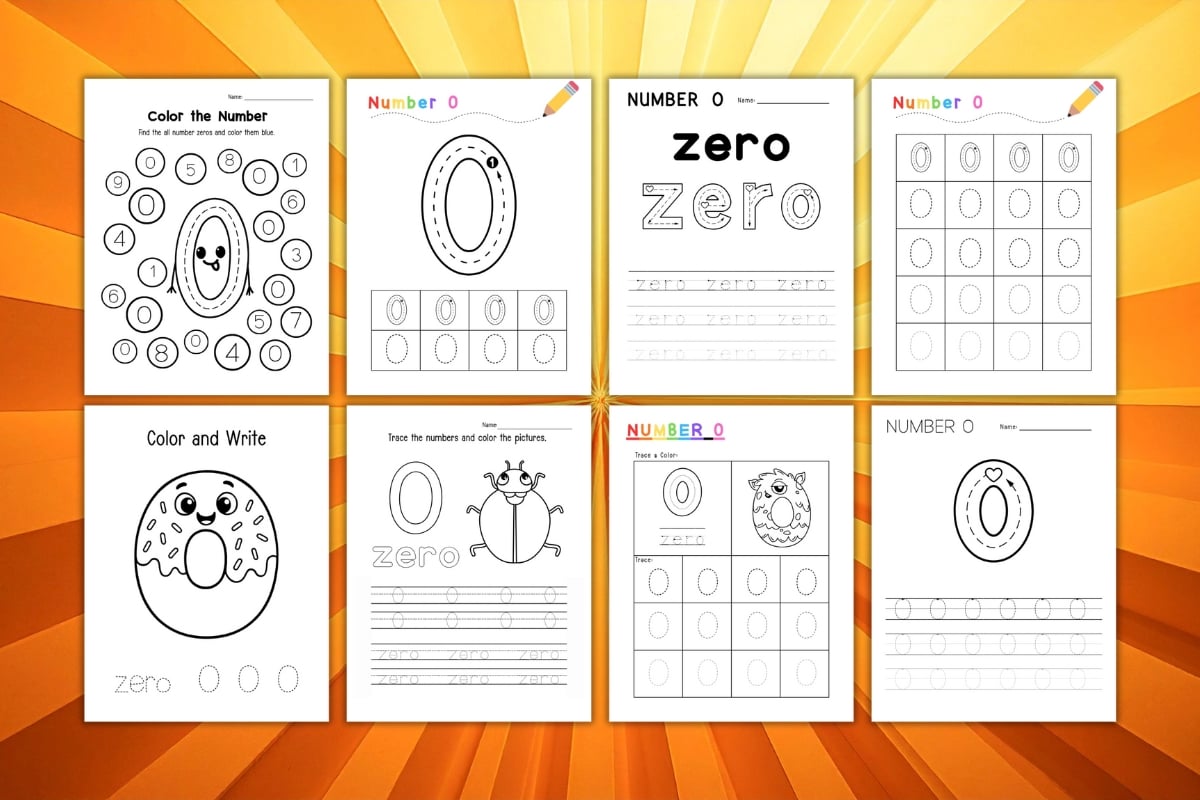 Printable Number 0 Worksheets