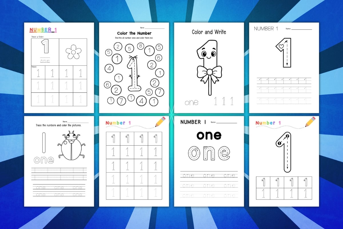 Printable Number 1 Worksheets