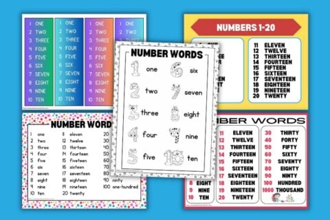 Free Printable Number Word Charts