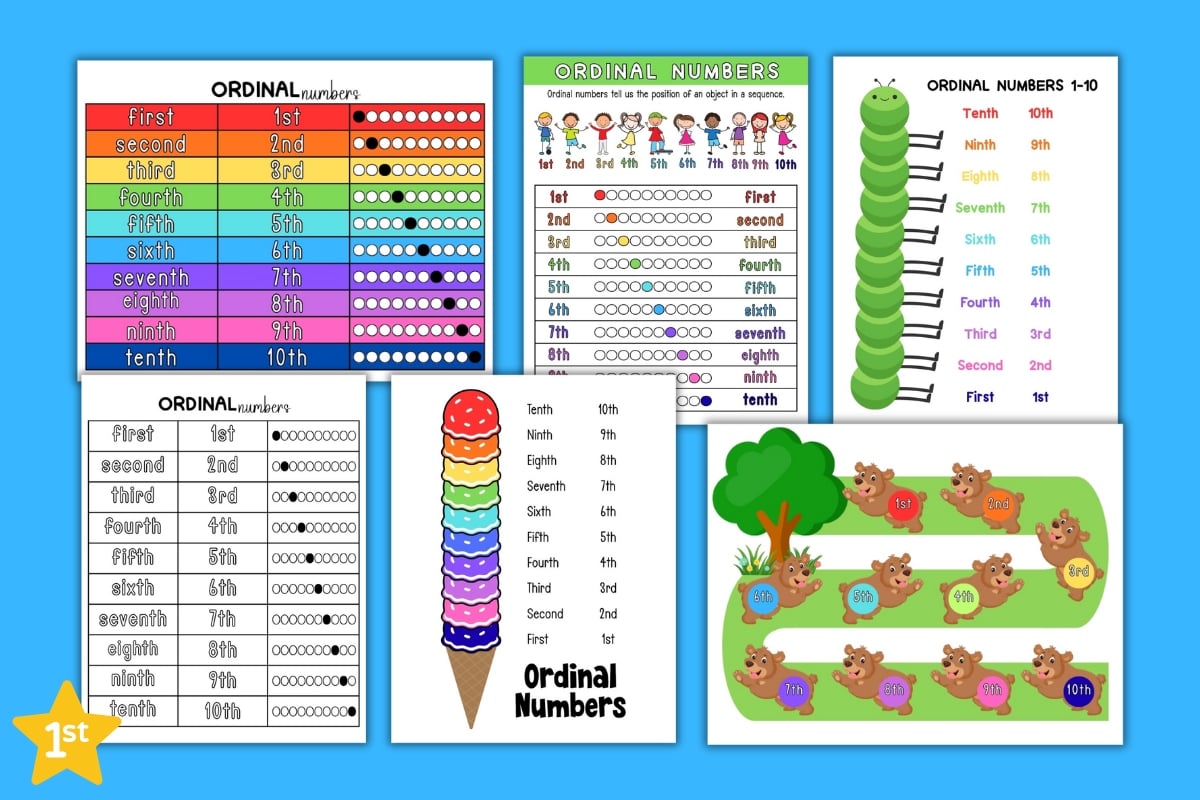 Free Printable Ordinal Numbers Charts
