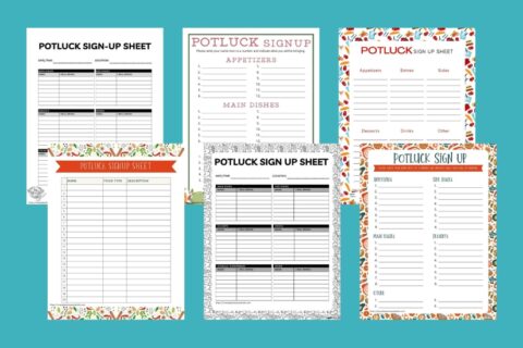 Free Printable Potluck Sign Up Sheets
