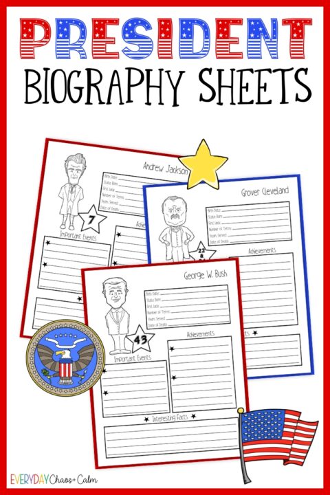 Free Printable President Biography Worksheets