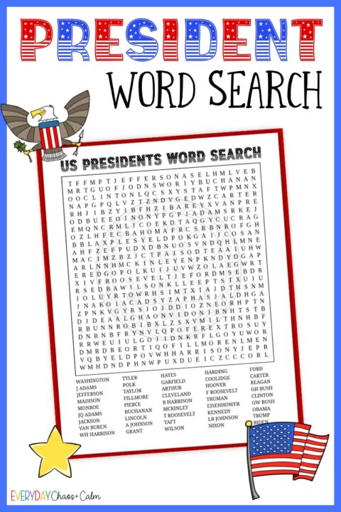 Free Printable US Presidents Word Search