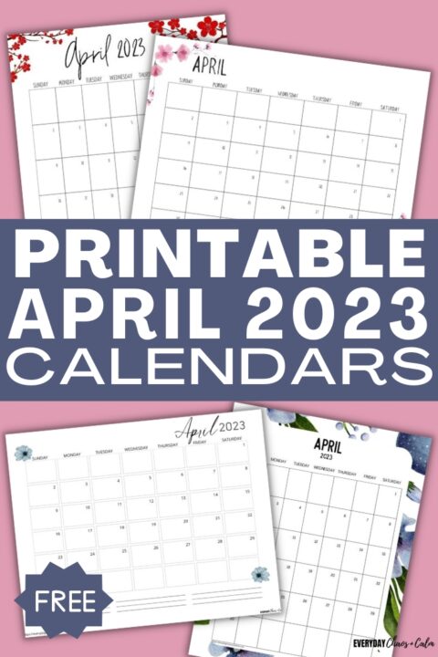 Free Printable April 2023 Calendars