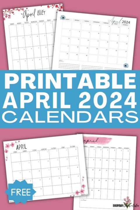 Free Printable April 2024 Calendars