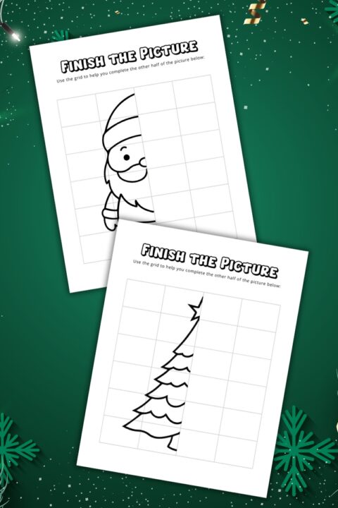 Free Printable Christmas Finish The Picture Worksheets