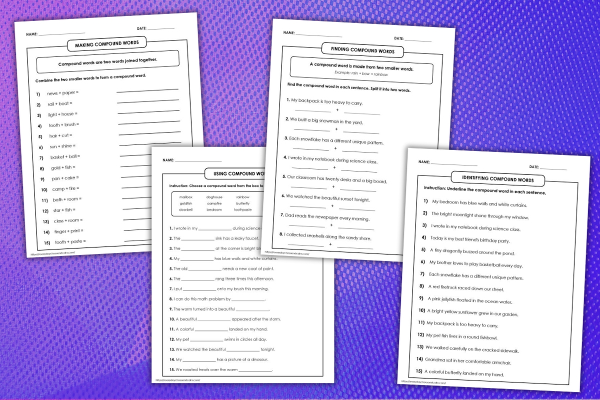 Printable Compound Word Worksheets