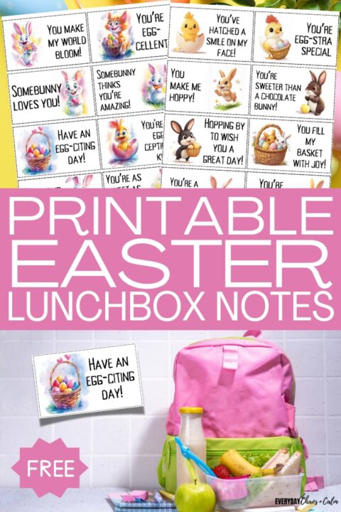 Free Printable Easter Lunchbox Notes