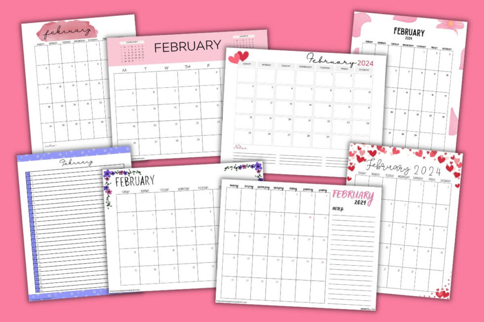 Free Printable February 2024 Calendars