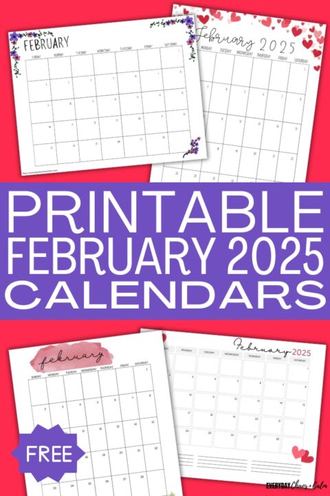 Free Printable February 2025 Calendars