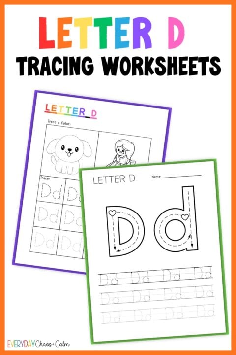 Free Printable Letter D Tracing Worksheets