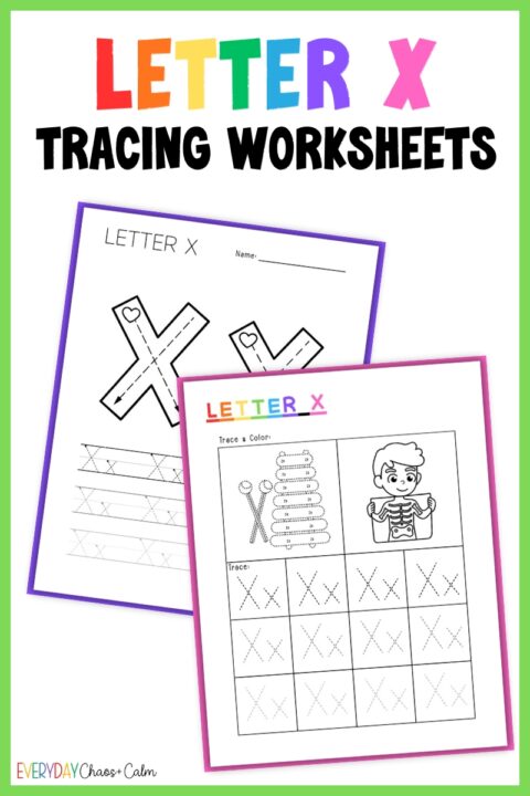 Free Printable Letter X Tracing Worksheets