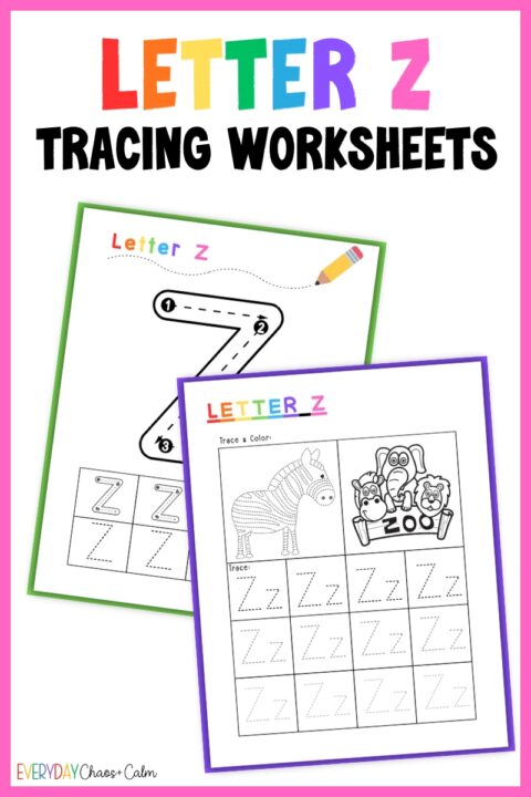 Free Printable Letter Z Tracing Worksheets