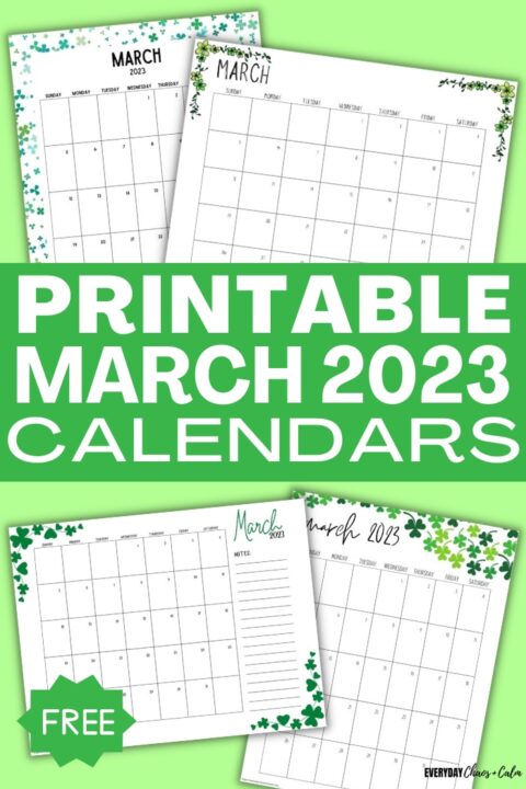 Free Printable March 2023 Calendars