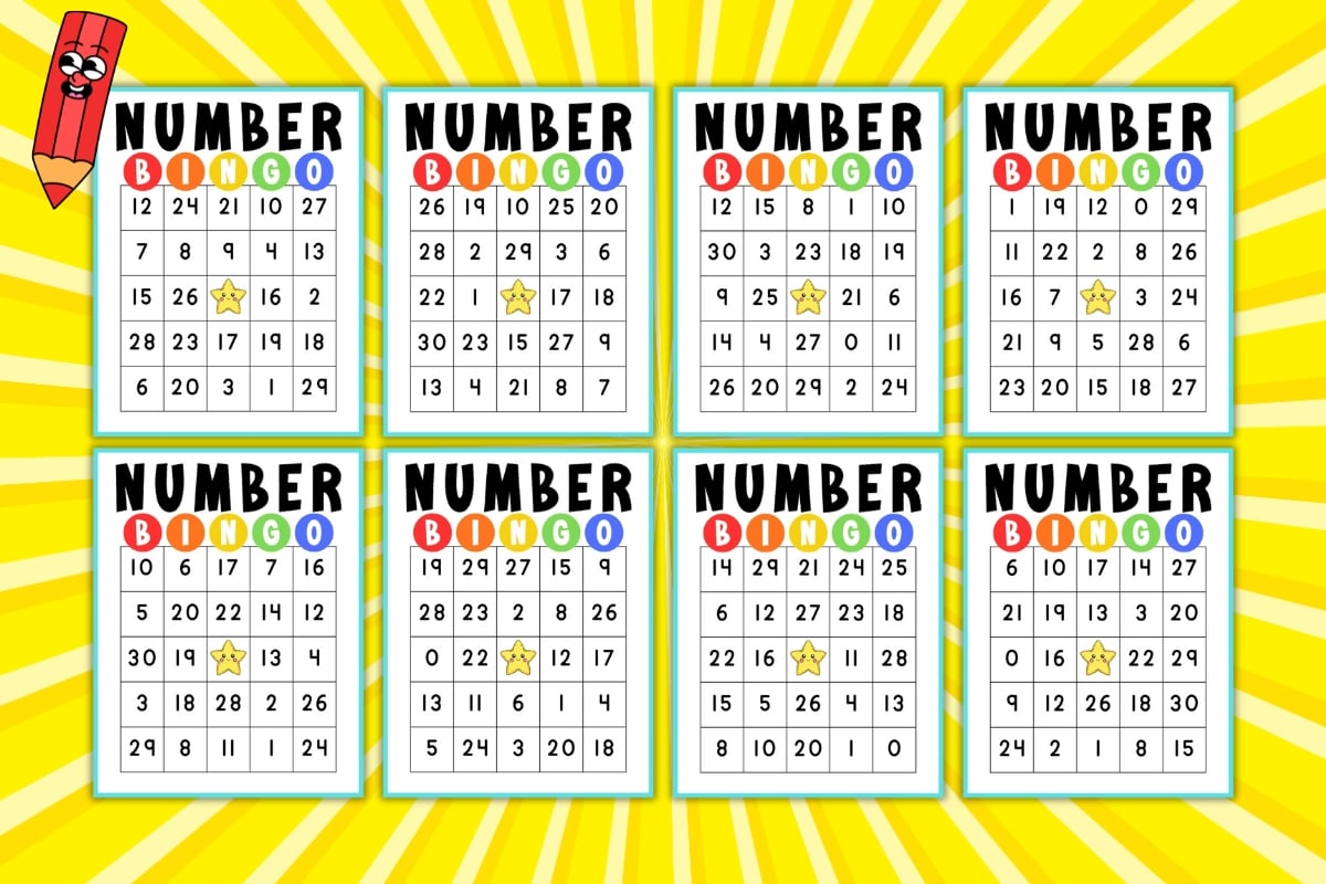 Printable Number Bingo 1-30