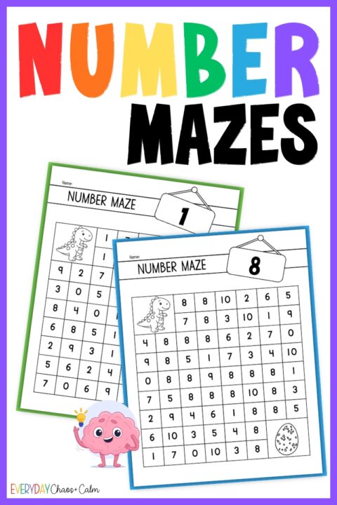 Free Printable Number Mazes 0-10