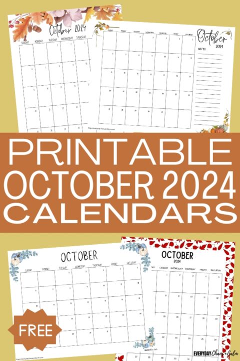 Free Printable October 2024 Calendars