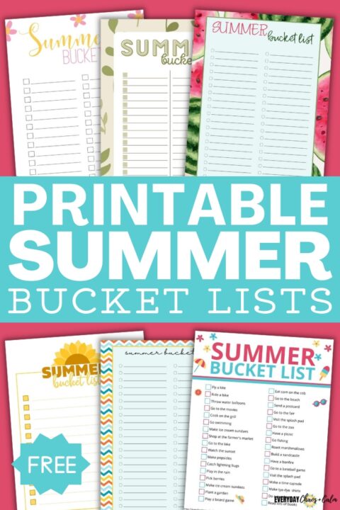 Free Printable Summer Bucket Lists