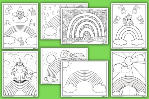 Free Printable Rainbow Coloring Pages